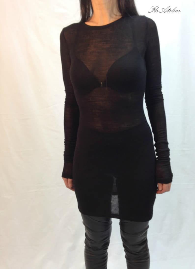 Black Long Sleeve Tunic Top,/women's Casual Blouse/long Sleeves Dressy ...