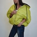 Yellow Quilted Jacket/windproof Jacket/yellow Warm Jacket/double Sided ...