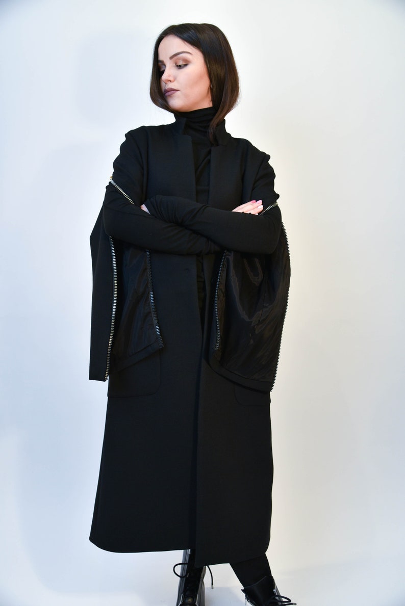 Patch Pocket Coat/long Wool Coat/all Season Collar - Etsy