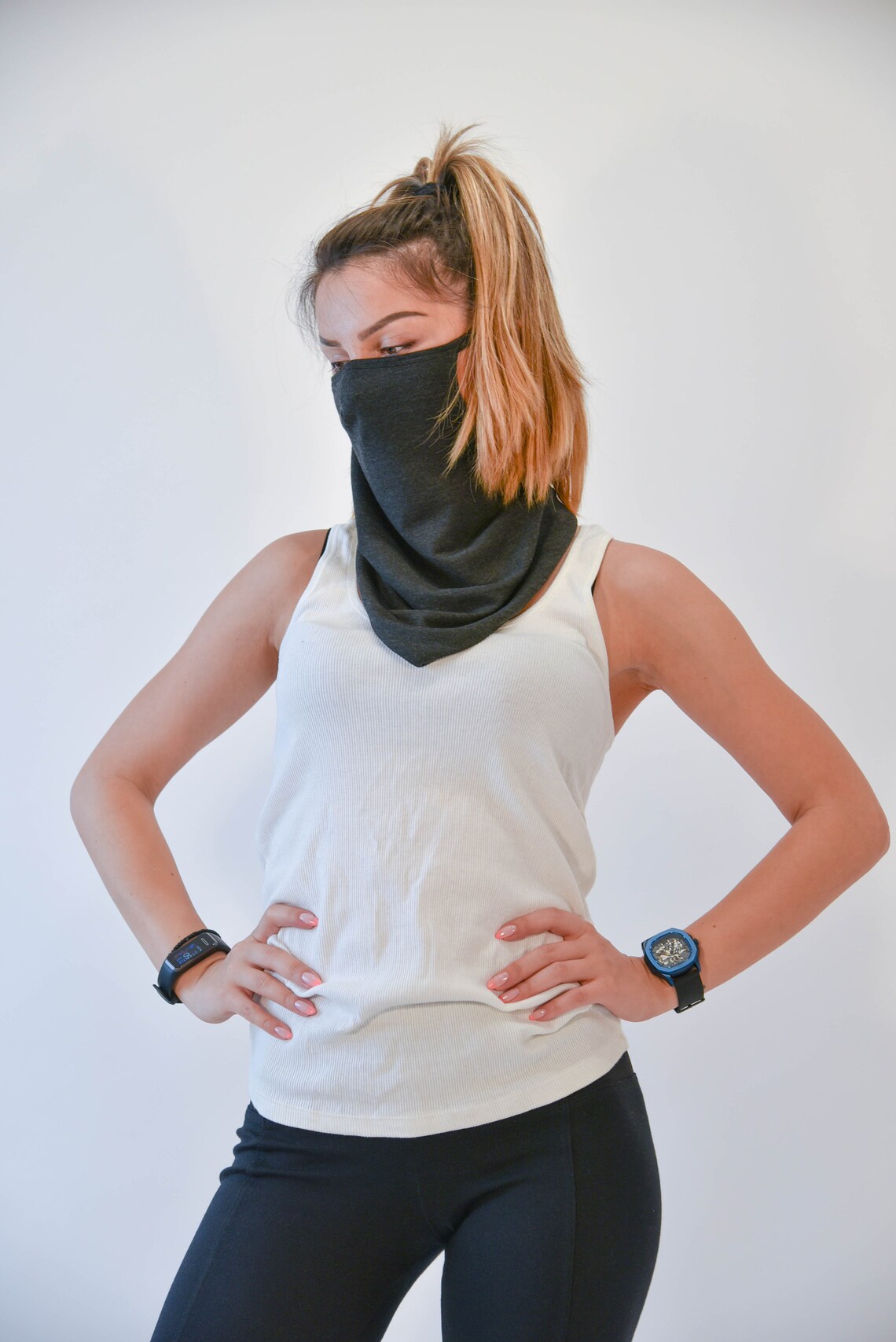 Gray Long Face Mask/activity Accessory/washable Mask/reusable | Etsy