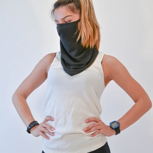 Gray Long Face Mask/activity Accessory/washable Mask/reusable Washable ...