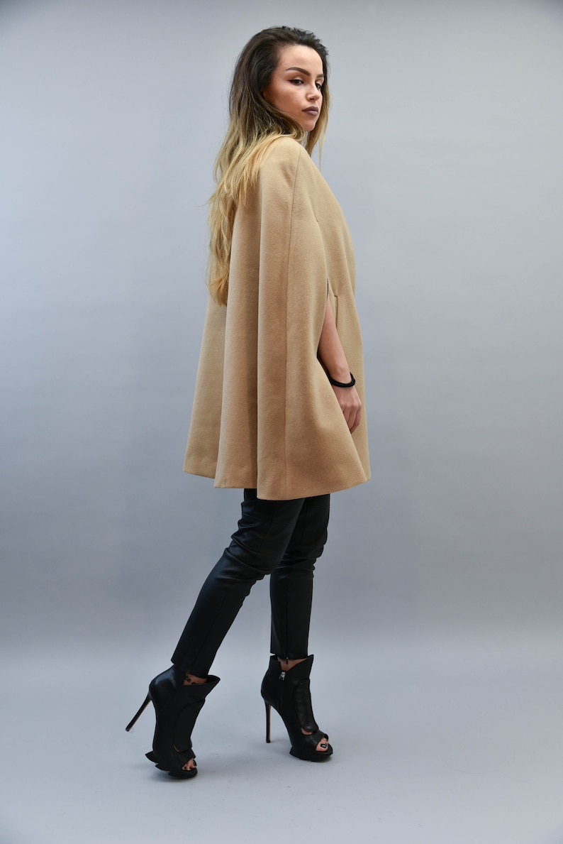 Camel Cape Coat/jacket for Women/camel Wool Cape/cape - Etsy