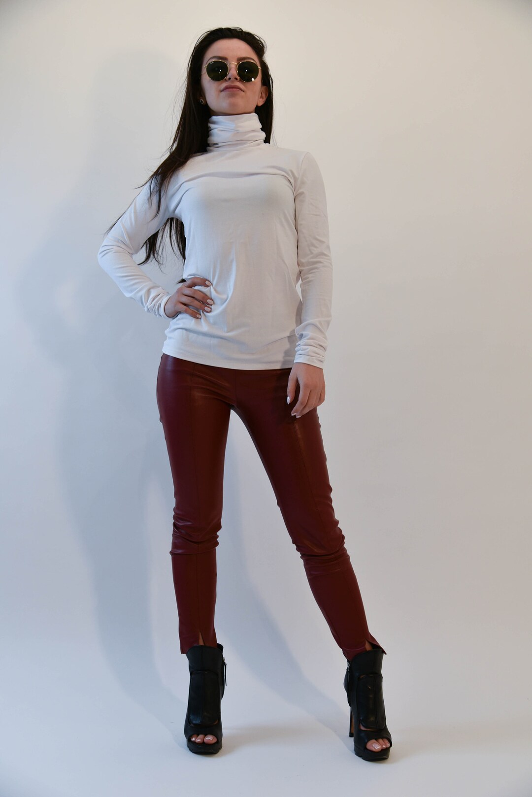 White Long Sleeve Tunic/women's Casual Blouse/casual White Top/handmade ...