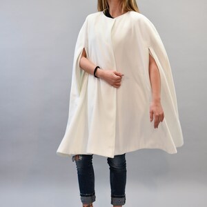 Winter Cape Coat/jacket for Women/white Wool Cape/cape Jacket/fashion ...