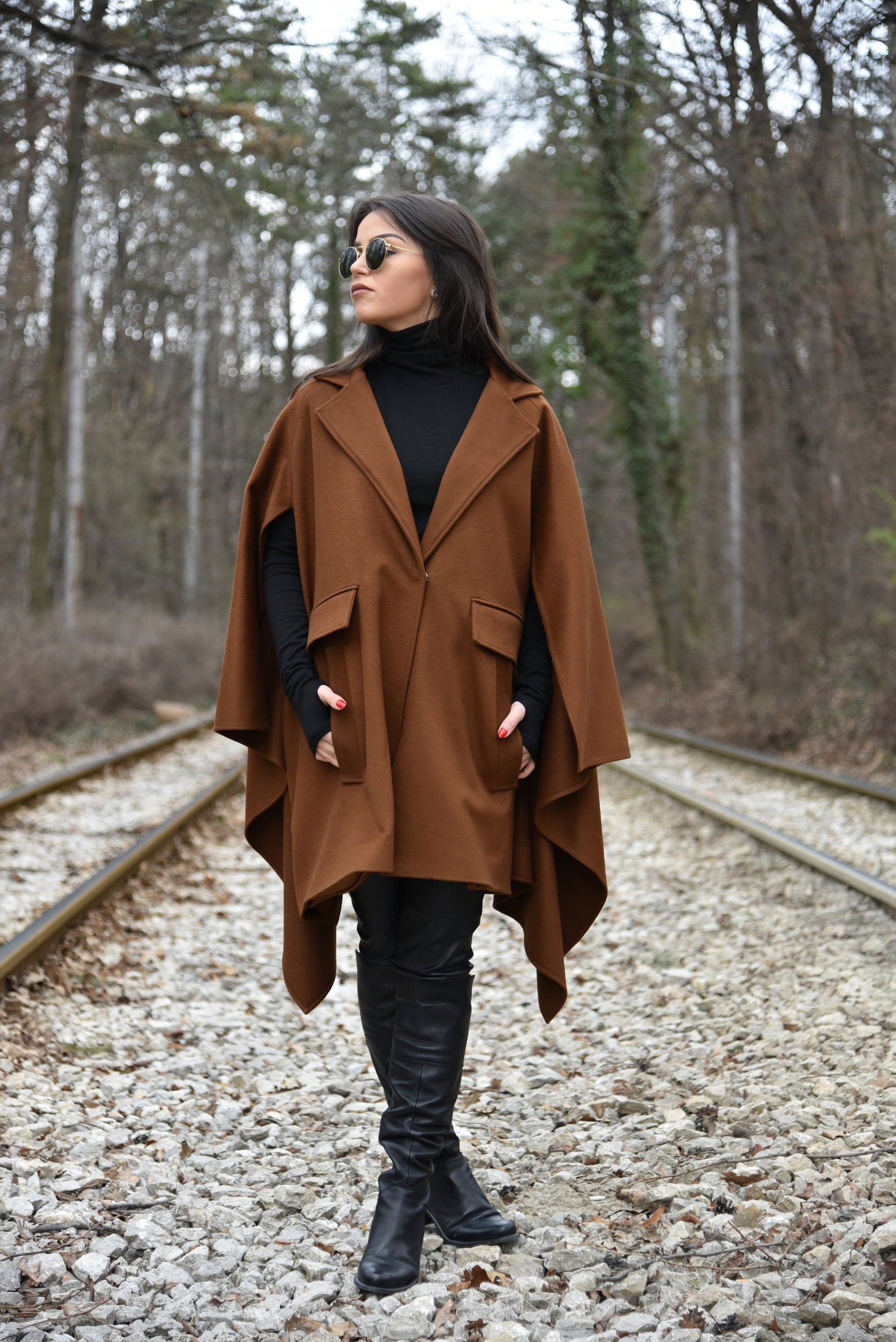 Collared Cape Coat/handmade Sleeveless Jacket/wool Cape/light - Etsy