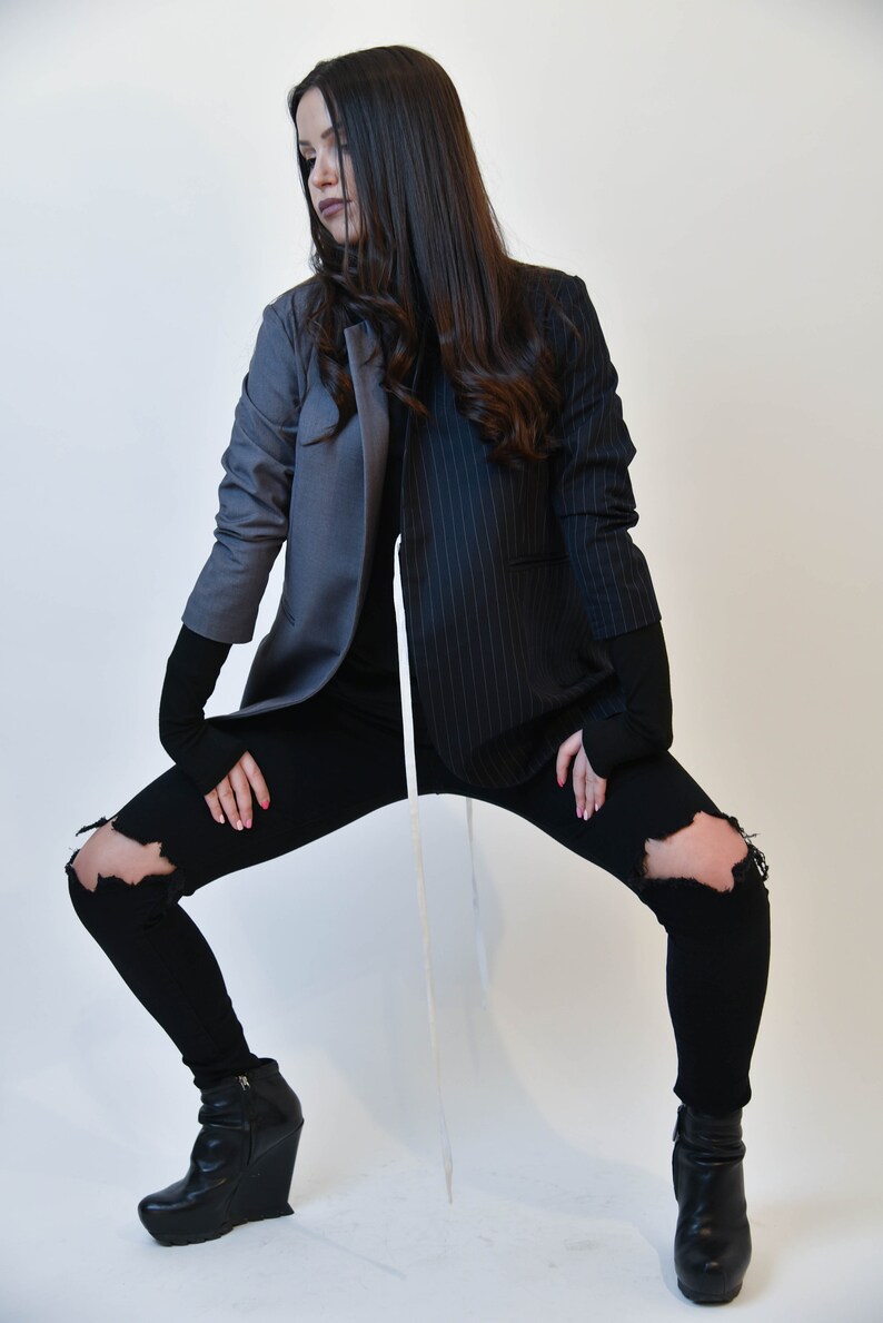 Oversized Coat/Trendy Coat/Extravagant two-coloured | Etsy