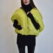 Yellow Quilted Jacket/windproof Jacket/yellow Warm Jacket/double Sided ...