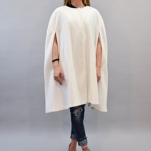Winter Cape Coat/jacket for Women/white Wool Cape/cape Jacket/fashion ...