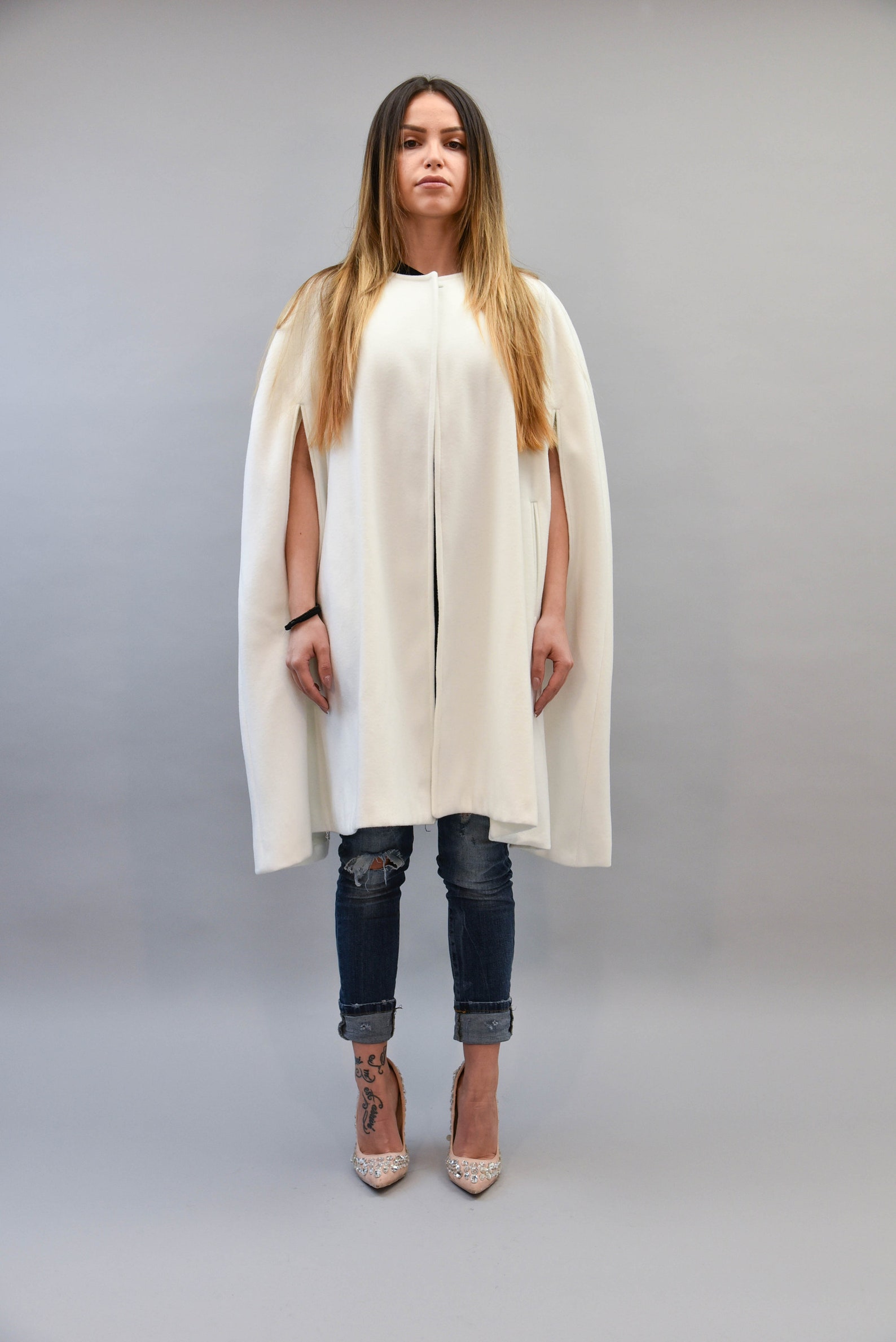 Winter Cape Coat/jacket for Women/white Wool Cape/cape - Etsy Australia