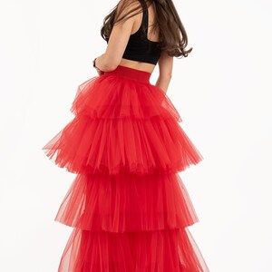 Flowy Tutu Skirt/women Tulle Skirt/red Skirt/princess Skirt/skirt/long ...