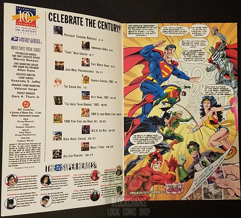 Celebrate the Century Super Heroes Stamp Album #1 (1998) Comic Book - Etsy
