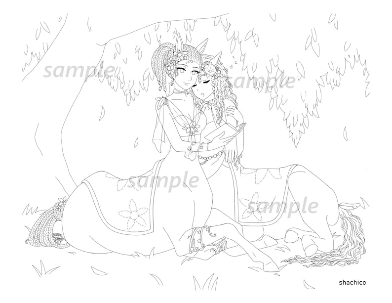 Centaur Couple Printable Colouring Page - Etsy