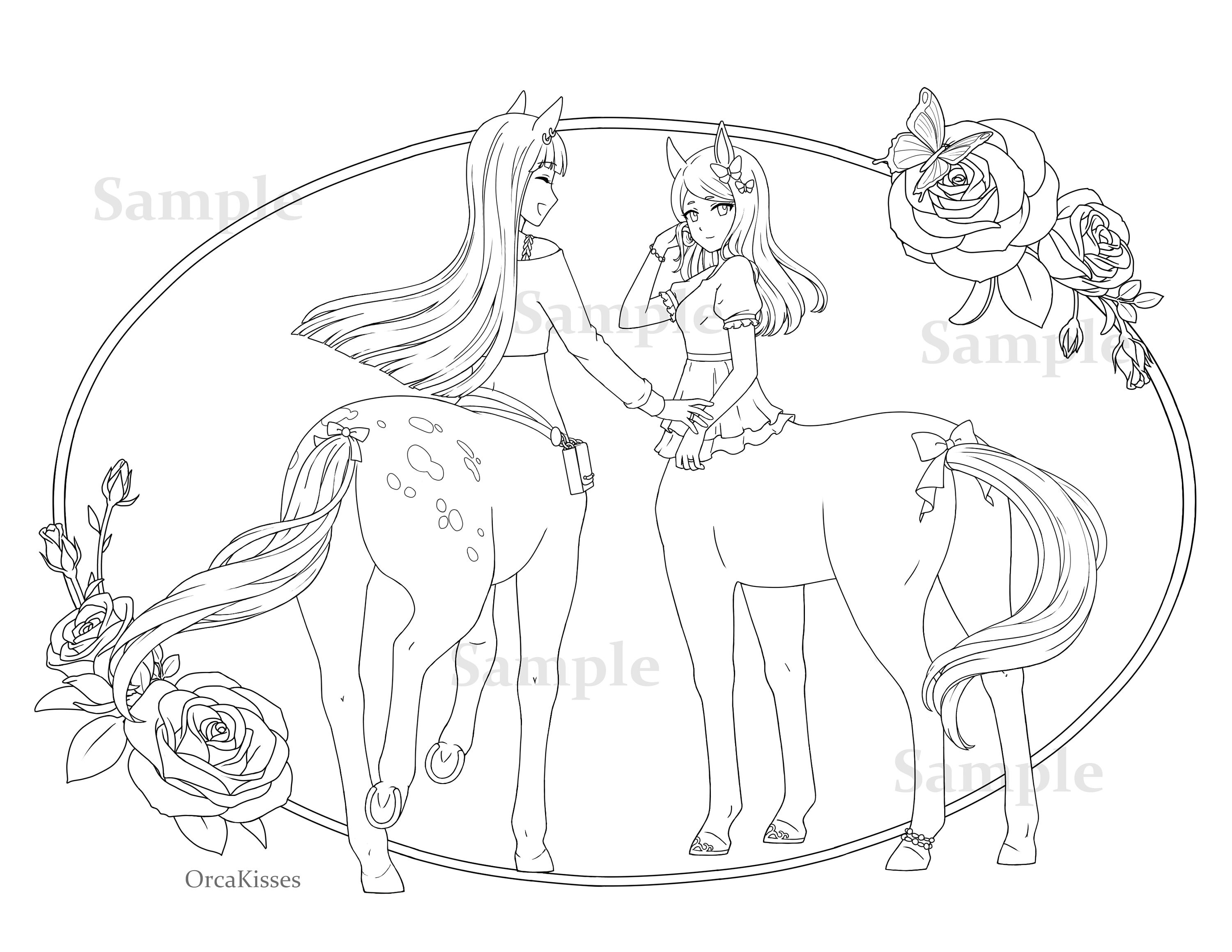 Centaur Couple Printable Colouring Page - Etsy México