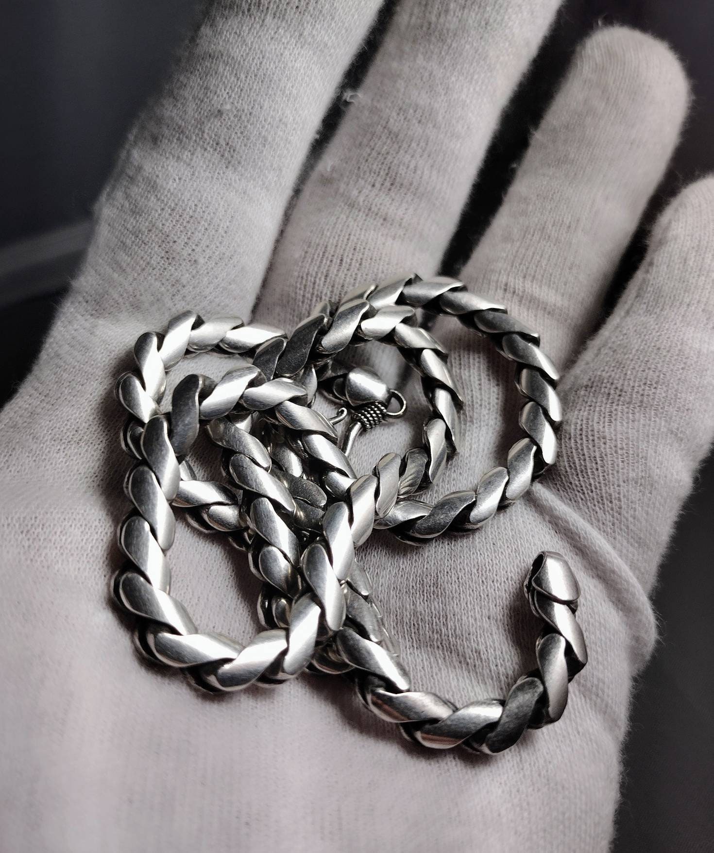 Genuine 1960s Serpent Link 925 Sterling Silver Chain - Etsy