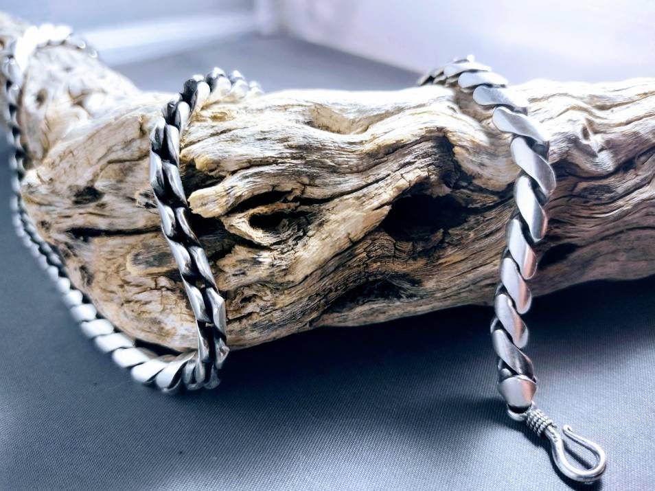 Genuine 1960s Serpent Link 925 Sterling Silver Chain - Etsy