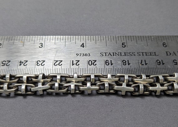 Vintage Mexican Custom Link Sterling Silver Chain - Gem