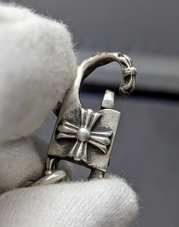 Vintage Mexican Custom Link Sterling Silver Chain - Gem