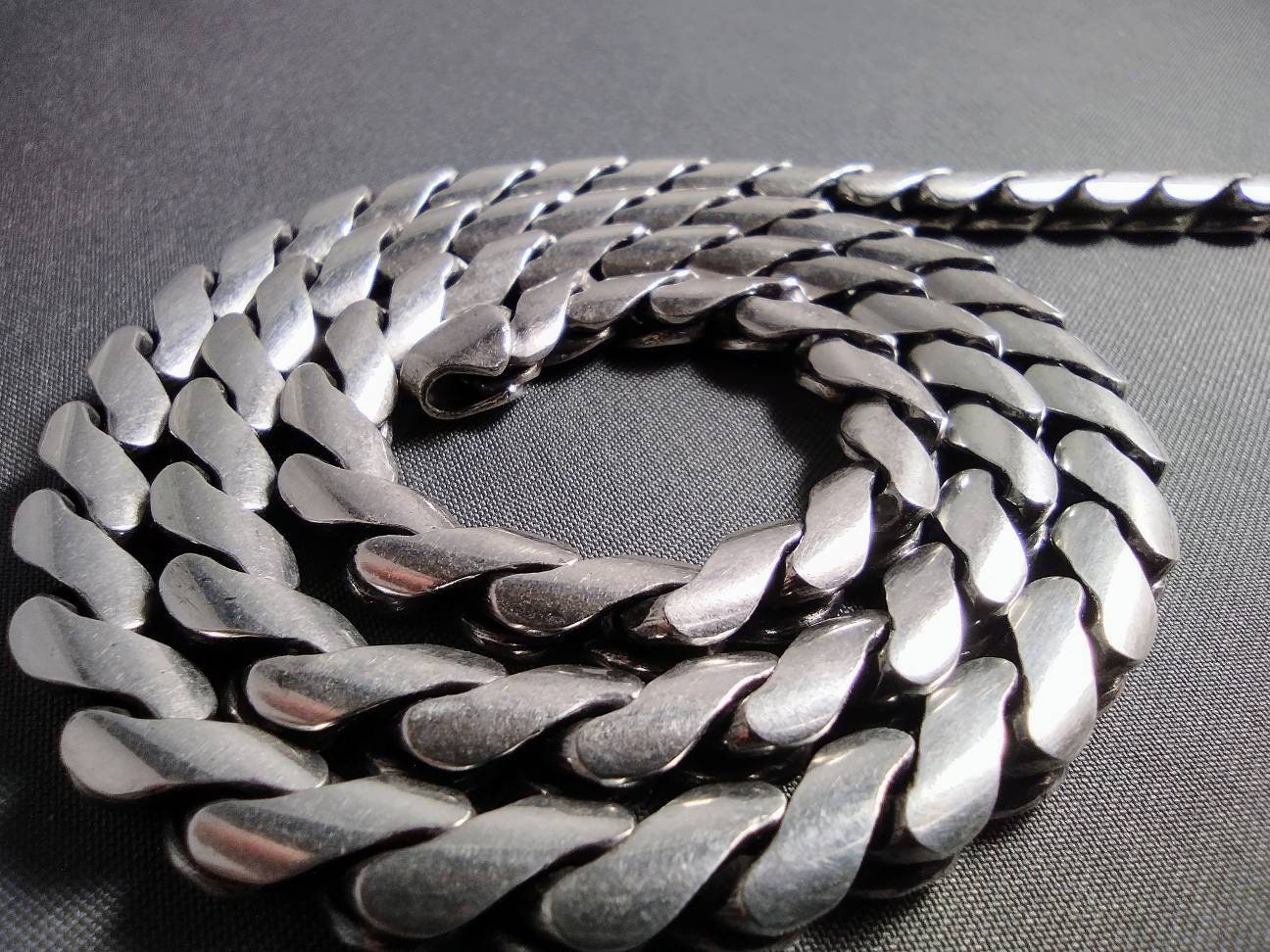 Genuine 1960s Serpent Link 925 Sterling Silver Chain - Etsy