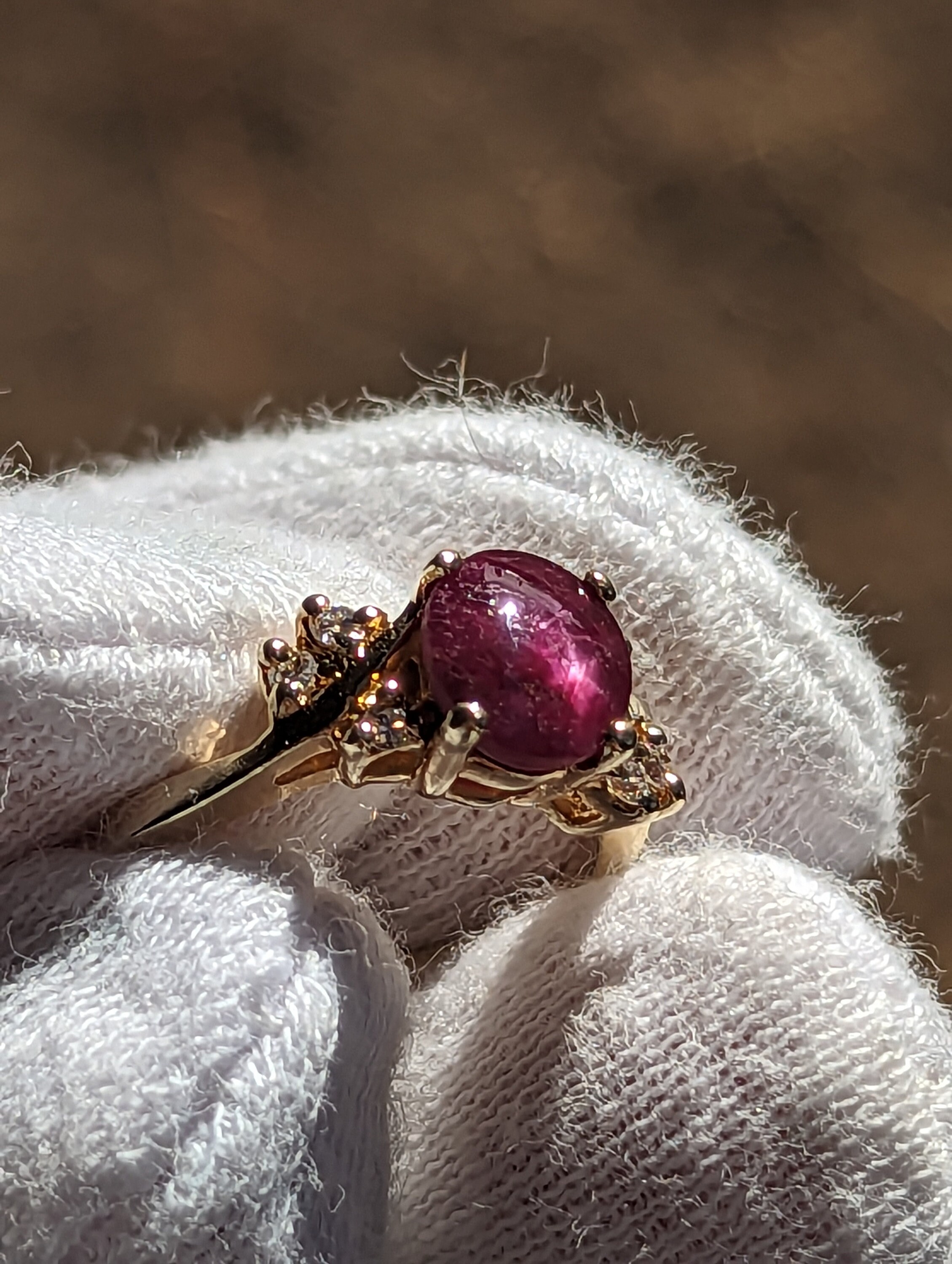 Star Ruby and Diamond 14K Gold Ring - Etsy
