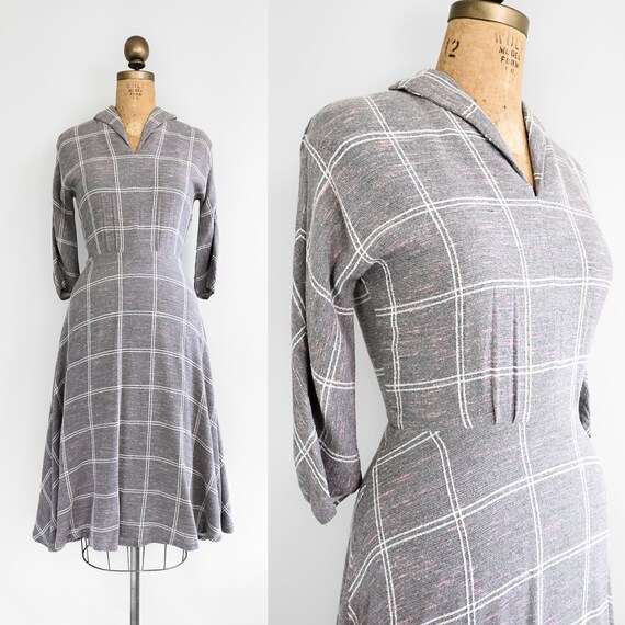 1950s Windowpane Dress - Gem