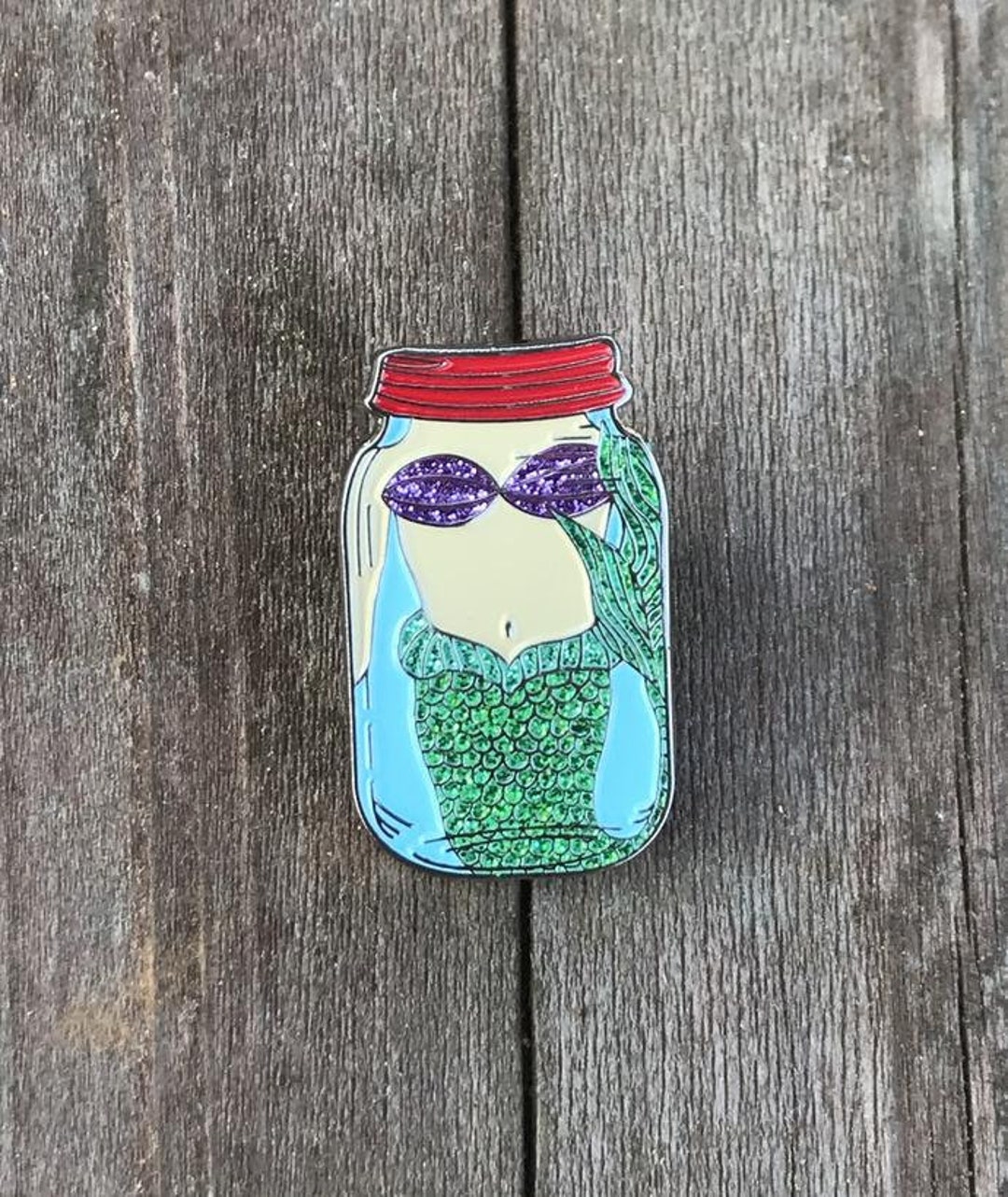 Ariel Inspired Mason Jar Pin - Etsy