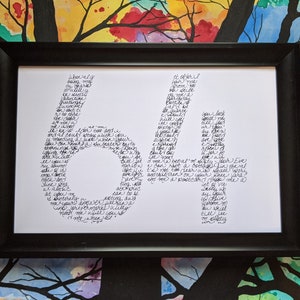 The Beatles "when I'm 64" Handwritten Lyric Silhouette - 11"x17" PRINT ...