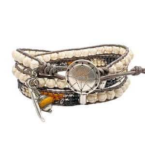 Native Americans Style Jewelry Turquoise Wrap Bracelet for Men and Women Handmade Beaded Boho ...