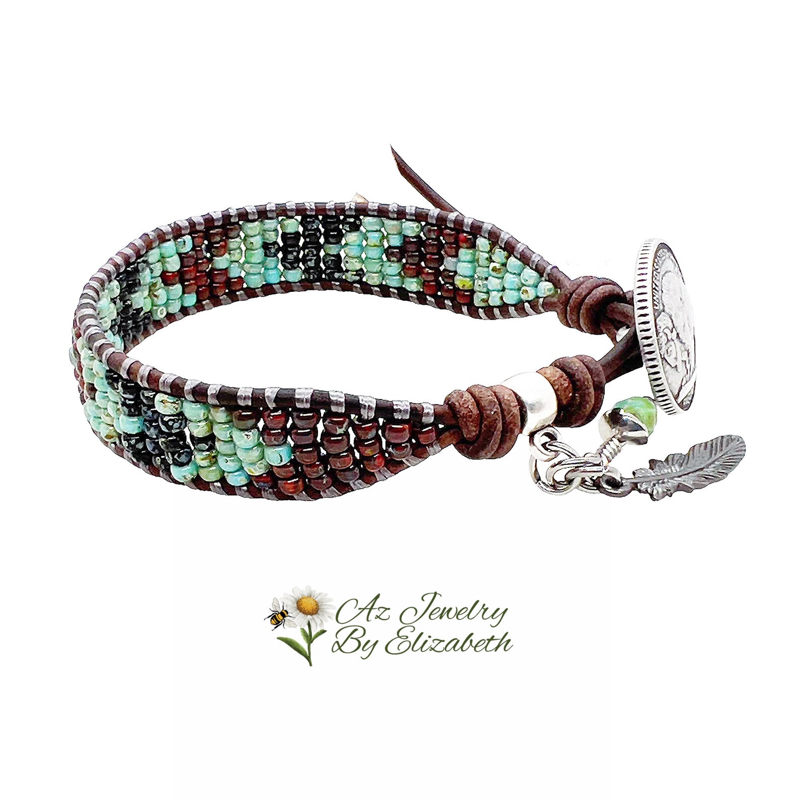 Beaded Wrap Bracelet/ Boho Seed Bead Leather Wrap Bracelet/ - Etsy