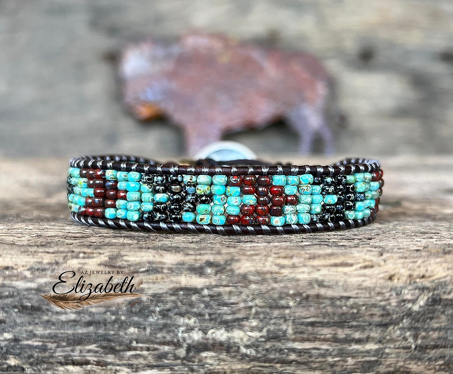 Beaded Wrap Bracelet/ Boho Seed Bead Leather Wrap Bracelet/ | Etsy