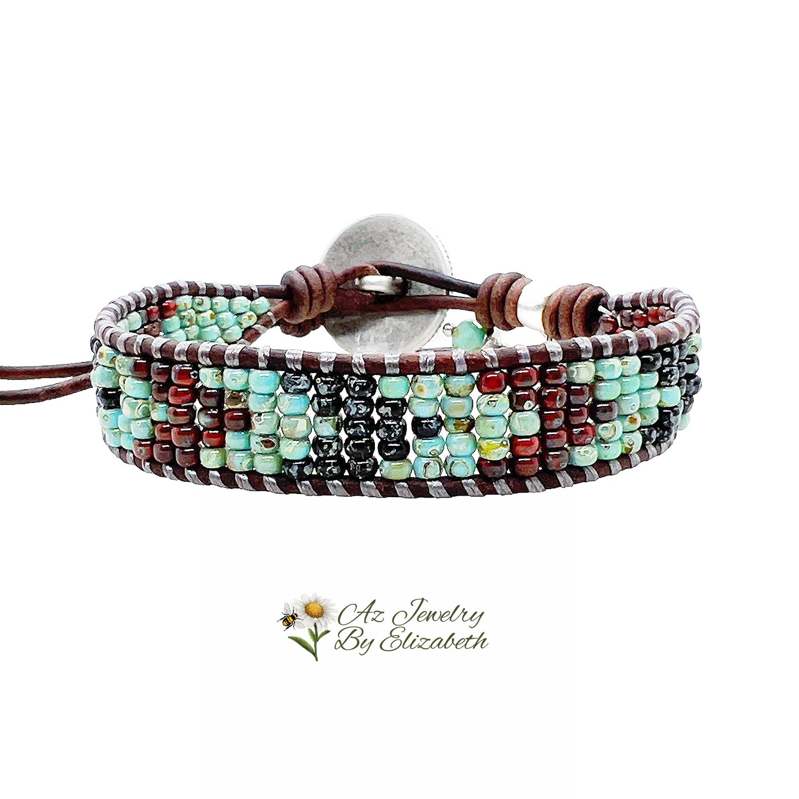 Beaded Wrap Bracelet/ Boho Seed Bead Leather Wrap Bracelet/ - Etsy