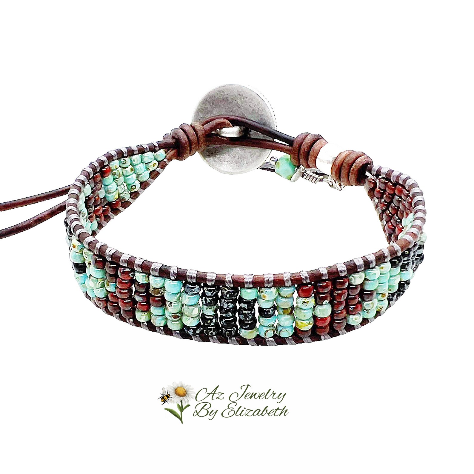 Beaded Wrap Bracelet/ Boho Seed Bead Leather Wrap Bracelet/ - Etsy