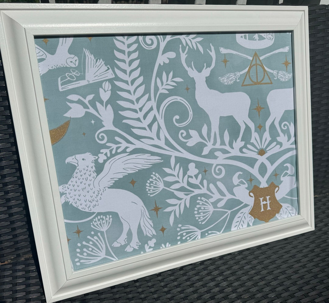 Harry Potter Inspired Framed Fabric Covered Bulletin Board: Cork or ...