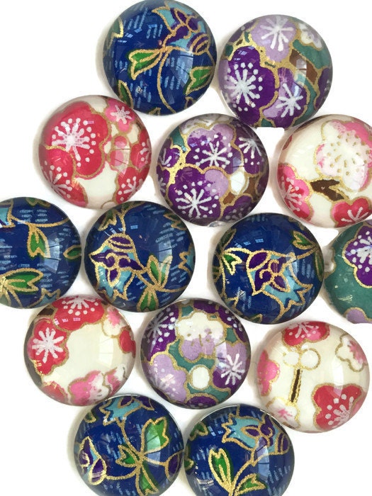 Set of 8 Japanese Paper Glass Magnet Earth Magnets in Fun Colors ...