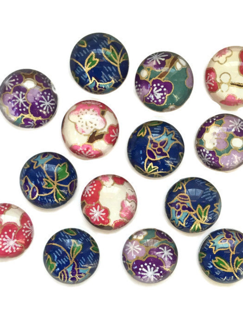 Set of 8 Japanese Paper Glass Magnet Earth Magnets in Fun Colors ...