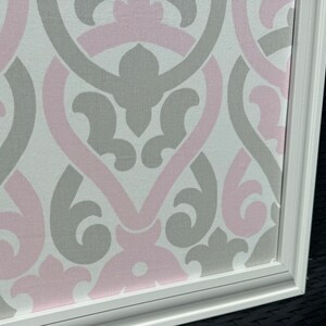 Pink & Gray Nursery Bulletin Board: White Wood Frame, Magnetic or Cork ...
