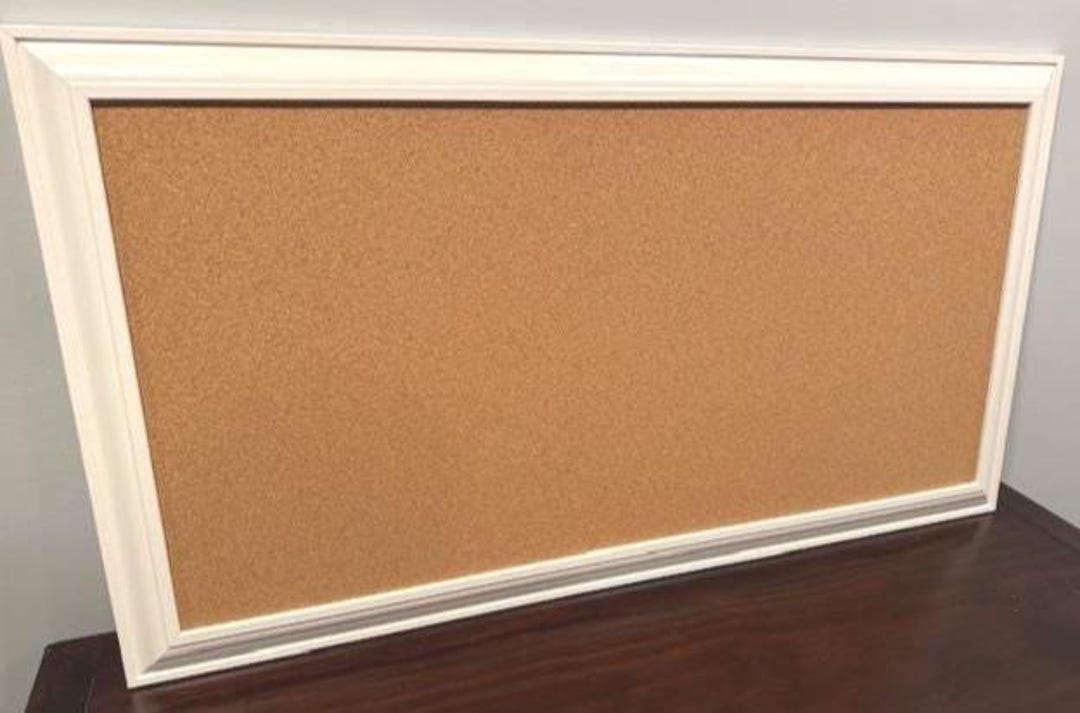 XL White Framed Cork Board: Kitchen, Office, Playroom (22''x40'') - Etsy