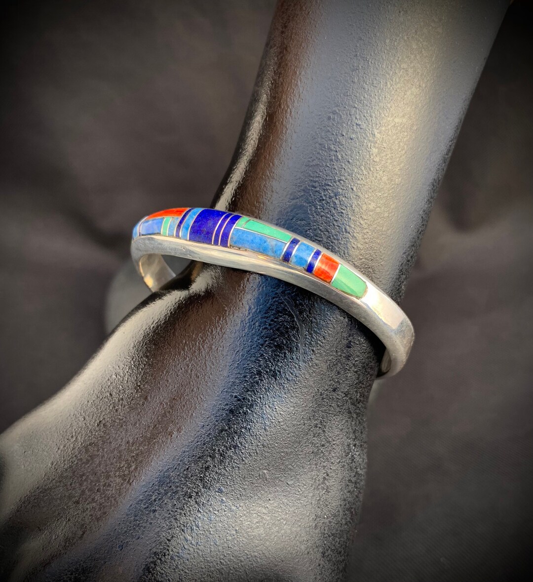 Native American Cuff: Navajo, Native American Inlay Cuff by Craftsman ...