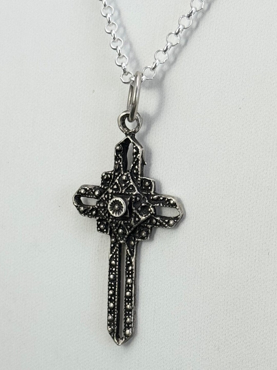 Sterling Silver Gothic Cross: Rare Mid Century Cross, Made of Sterling ...
