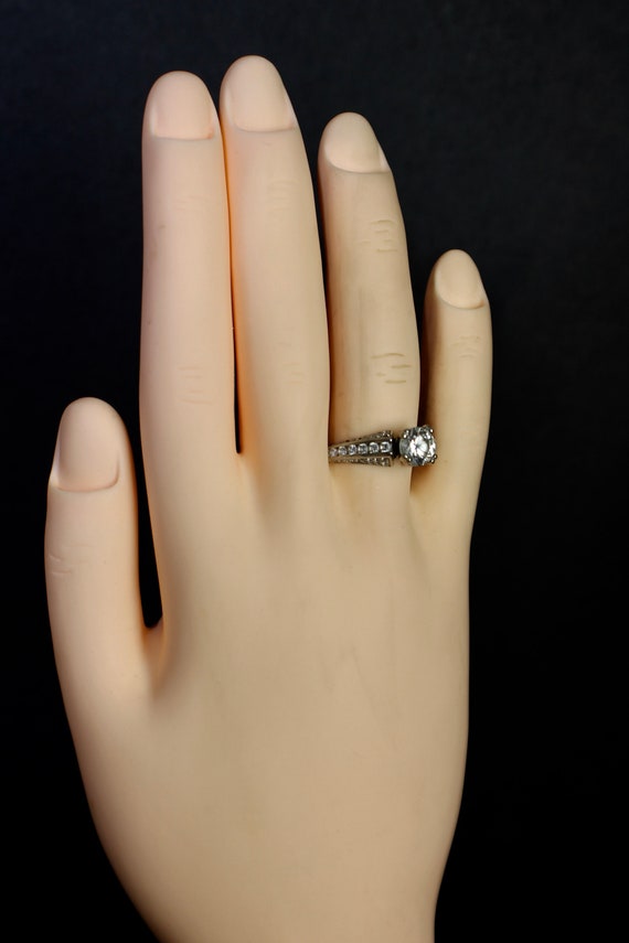 CZ, Silver ring: Round, brilliant, diamond look CZ, w… - Gem