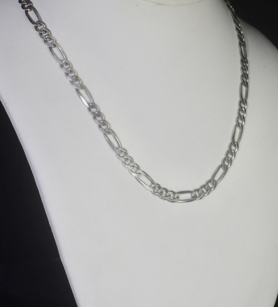 Sterling Silver Chain: Heavy, Figaro Style Link Chain, Stamped 925 ...
