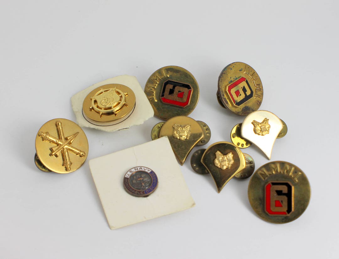 Vintage Military Pins: Various Pins Including Honorable Discharge US ...