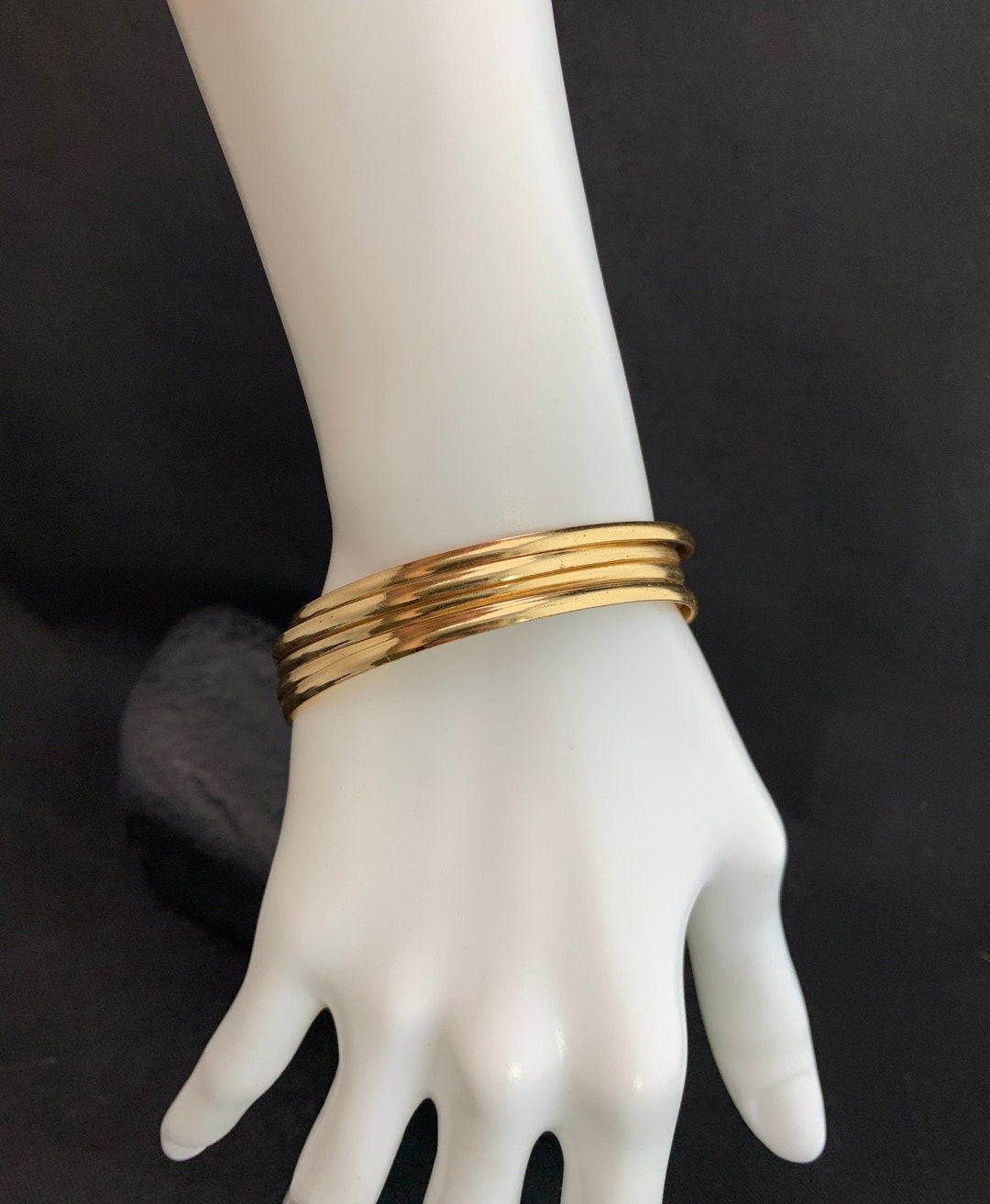 Five Stackable Gold Bangles for Bangle Bling Made of Metal With High ...