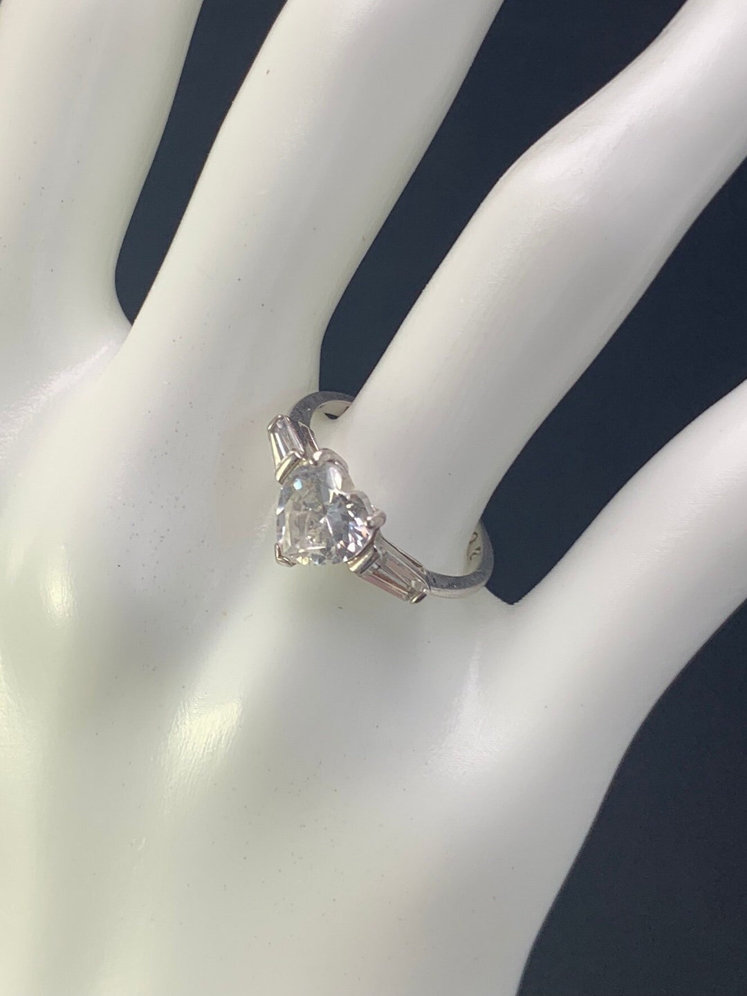 Heart Shaped CZ Ring: Large, Heart Shaped, Cubiz Zirconia Stone, Set in ...