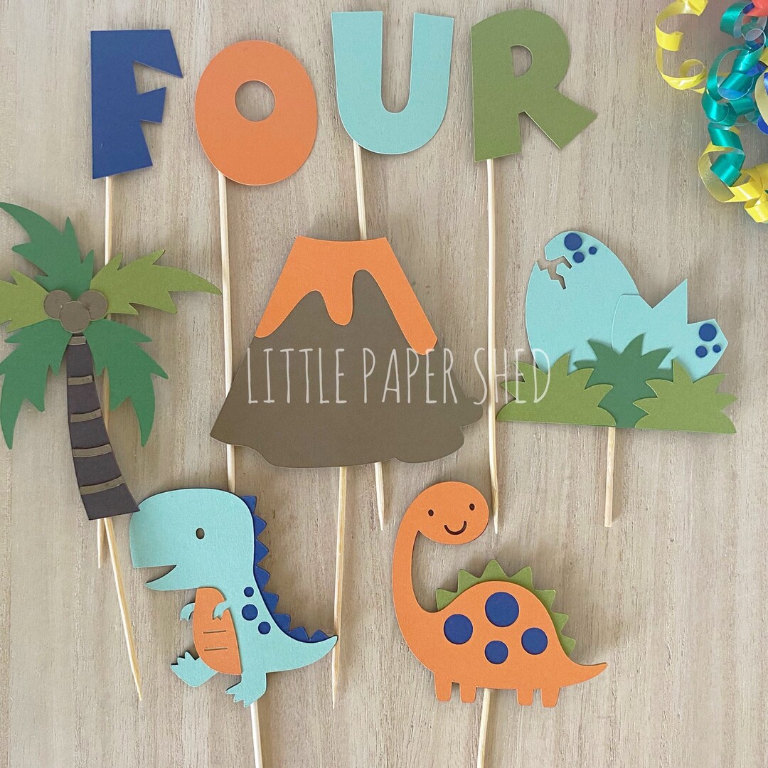 Dinosaur Cake Topper Set Dinosaur Cake Topper Dinosaur Party Dinosaur ...