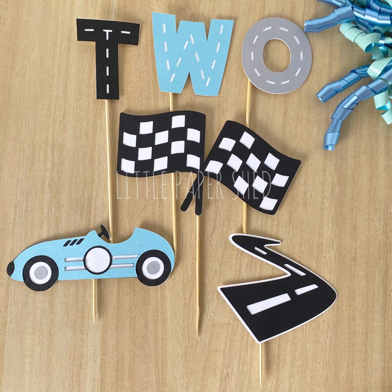 Race Car Cake Topper Set Car Cake Topper Race Car Party - Etsy