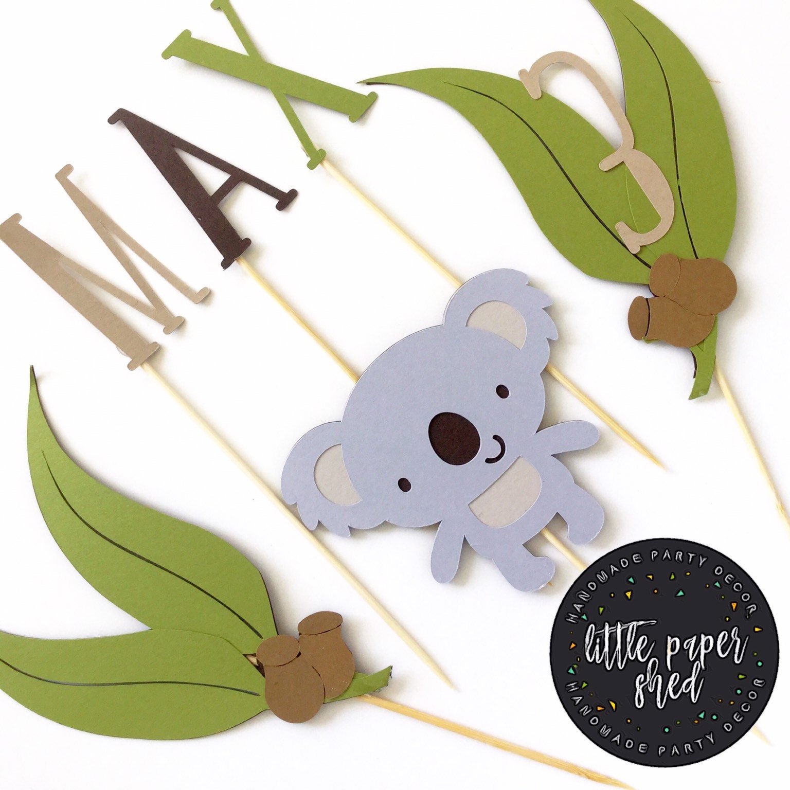 Koala Cake Topper | Koala Australian Theme Party | Personalised With ...