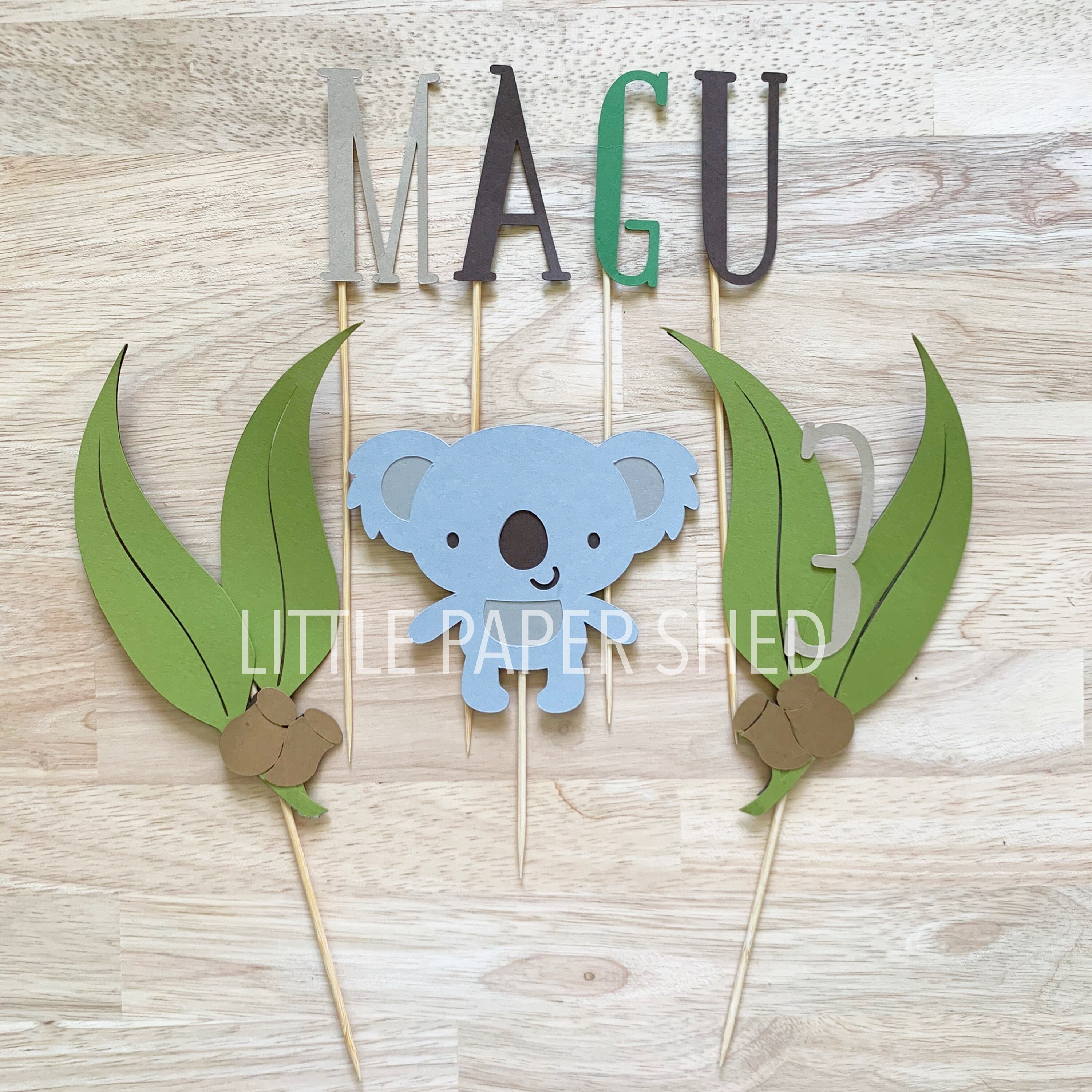 Koala Cake Topper | Koala Australian Theme Party | Personalised With ...