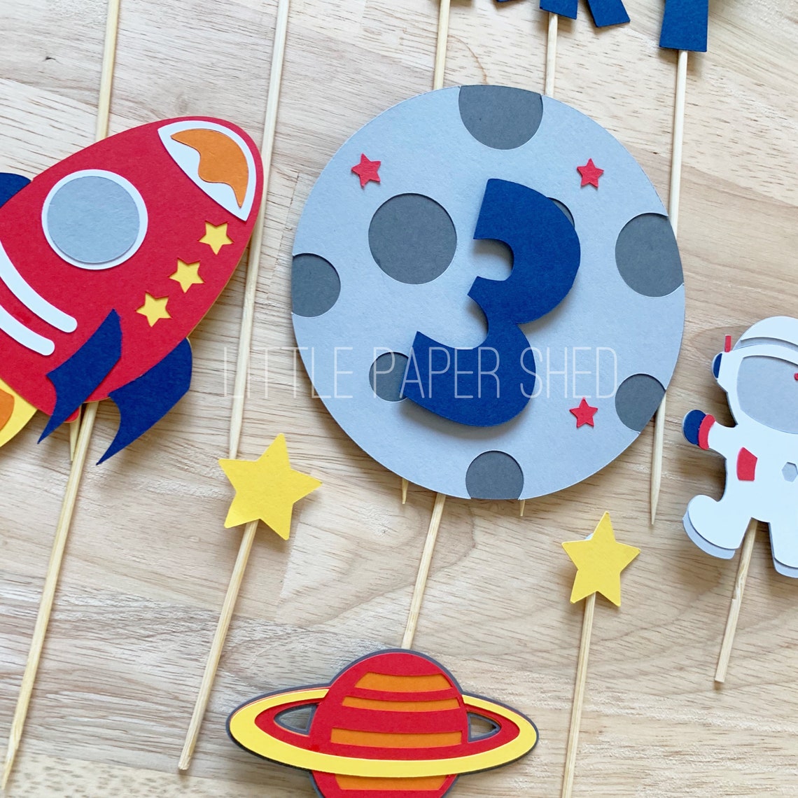 Space Planet Cake Topper | Space Party Theme | Personalised With Age ...