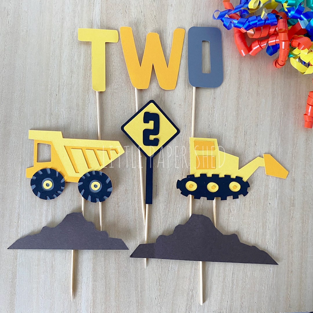 Construction Cake Topper Set Construction Cake Topper Digger Party ...