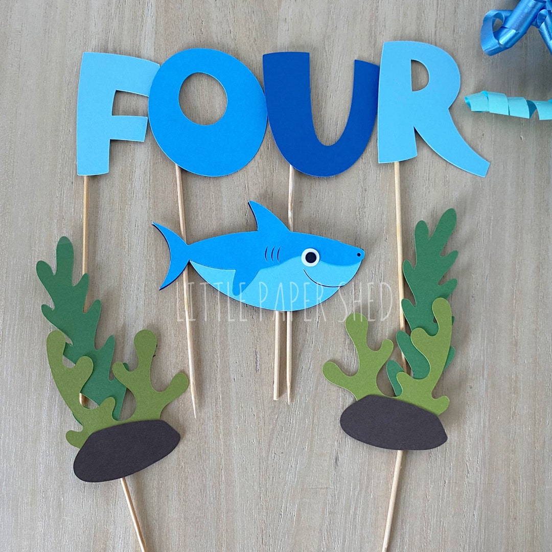 Shark Cake Topper Set Shark Cake Topper Under the Sea Party Sharkies ...